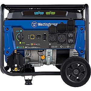 Wesinghouse 6600 Watt Dual Fuel Home Backup Portable Generator, Transfer Switch Ready 30A Outlet, RV Ready 30A Outlet, CO Sensor, CARB Compliant