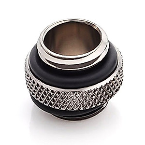 Bitspower G1/4" 5mm Male to Male Fitting, Black Sparkle, 4-Pack