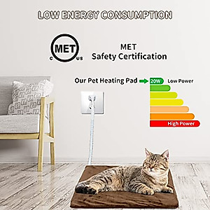 NAMOTEK Pet Heating Pad, Safe Electric Heating Pad for Dogs and Cats Indoor Warming Pad with Auto Constant Temperature