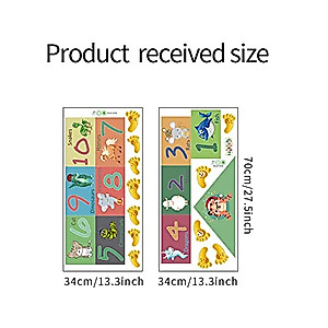 Hopscotch Game Wall Sticker Floor Decal, Cartoon Animal Digital Floor Wallpaper, Decoration for Baby Kids Room Nursery Kindergarten Classroom Playroom Decor Wall Decor (Hopscotch Game)