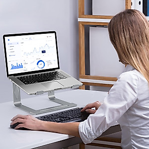 Tonmom Laptop Stand for Desk, Metal Laptop Riser Holder, Removable Notebook Stand Ventilated Cooling Computer Stand Compatible with 10-15.6” Laptops