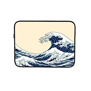 Wave Japanese Motif Japan 13 inch Portable Laptop Sleeve Compatible with MacBook Air Notebook Computer Case for Men Women College School Students