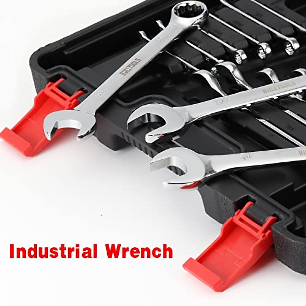 BULLTOOLS 32-Piece Combination Wrench Set, SAE and Metric 1/4"-1" & 7mm-22mm Wrenches Chrome Vanadium Steel Box End and Open End Standard Wrench Set with Case