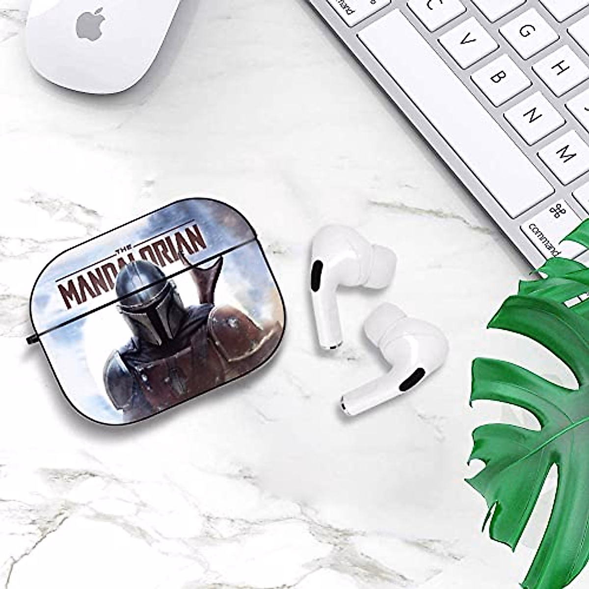 TELONI Star Retro War AirPods Pro Protective case Cover Accessories TPU Material, Full Protection Shock-Proof with Keychain (The-Manda-lorian)