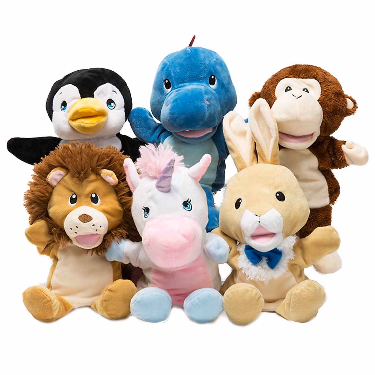 HollyHOME Plush Zoo Friends Hand Puppet Animal Puppet Penguin for Kids Storytime 14 Inches Black