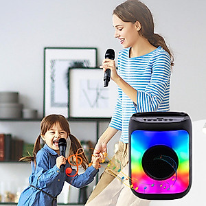 Portable Wireless Bluetooth Speaker Waterproof Speakers Loud Stereo with Mixed Colored LED Lights Mode for Home Theater,Party,Outdoor,Gym,Gaming,TV...
