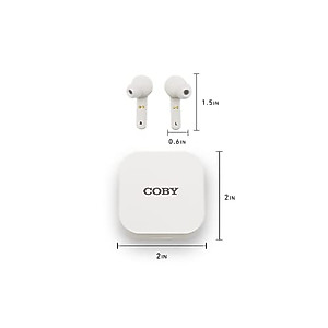 Coby True Wireless Earbuds |Bluetooth Ear Buds with Auto-Pairing | 22 Hours Play Time with Rechargeable Carry Case | Built-in Microphone | Touch Controls | Siri & Google Assistant Compatible