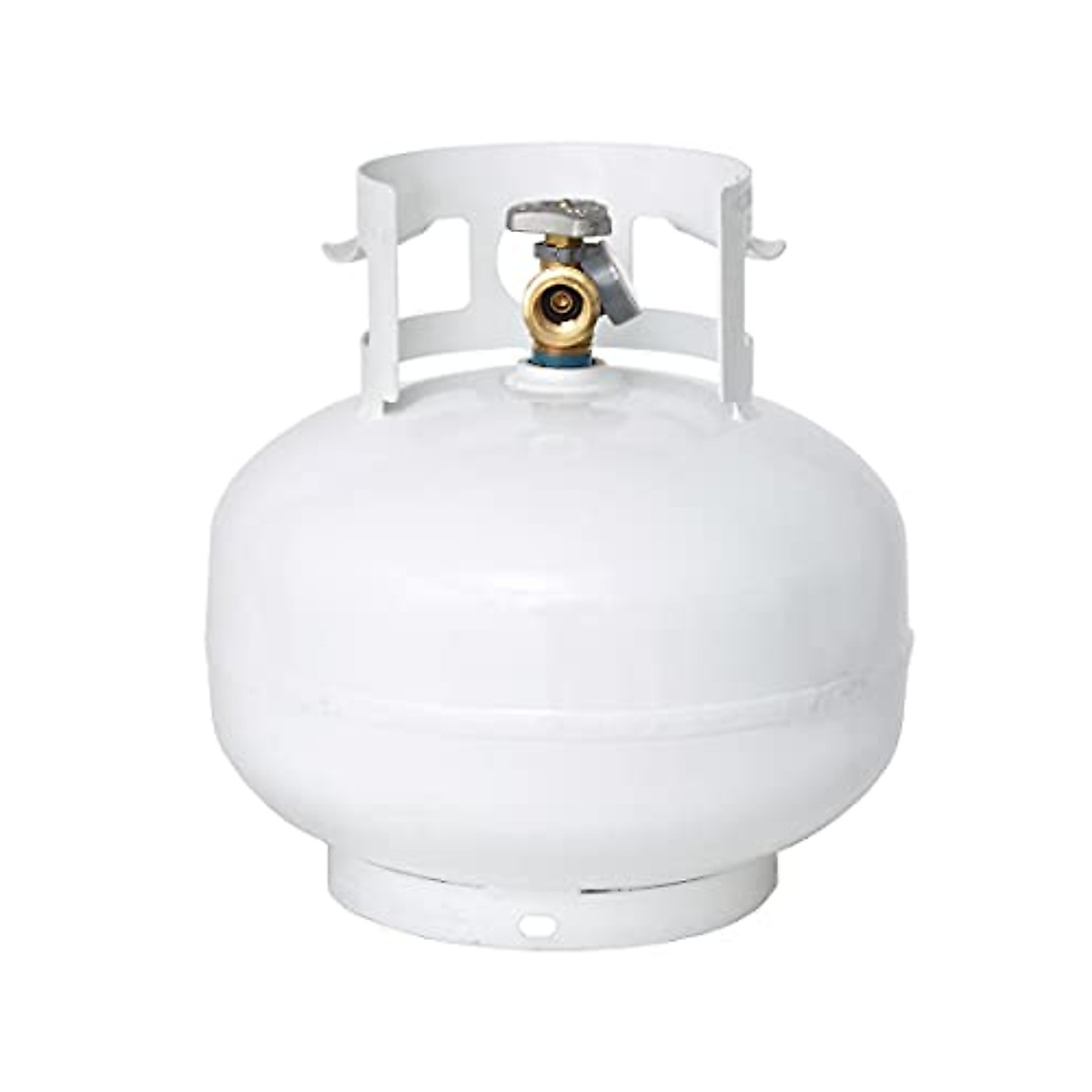 Flame King YSN11SQT 11 Pound Propane Tank Cylinder Squatty with Type 1 OPD Valve, White and GasOne 50180 Refill Adapter for 1lb Propane Tanks & Fits 20lb Tanks, Black