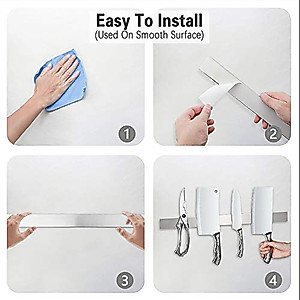 VanlonPro Knife Magnetic Strip, 16 Inch Stainless Steel Magnetic Knife Holder for Wall, Knife Storage Bar, Knife Rack, Magnetic Tool Organizer, Home & Kitchen Accessories, Kitchen Utensil Holder