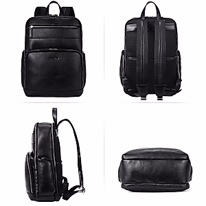 BOSTANTEN Men Leather Backpack 15.6” Laptop Backpack Travel Business Office Bag Large Capacity College Daypack