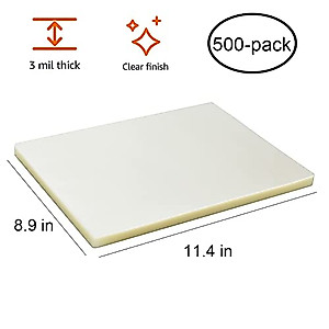 FungLam Laminating Sheets, 8.9 x 11.4-Inches Thermal Laminating Pouches, 3 mil Thick, 500-Pack, Clear