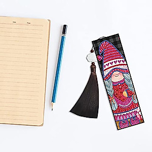 sikiwind Diamond Painting Bookmark, 5D DIY Tassel Bookmark Mosaic Embroidery Craft Bookmark Special Shaped Diamond Painting Creative Leather Bookmarks with Tassel