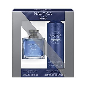 Nautica Voyage N83 2-Piece Gift Set with 1.7-Ounce Eau de Toilette and 6-Ounce Body Spray, Total Retail Value $40.00