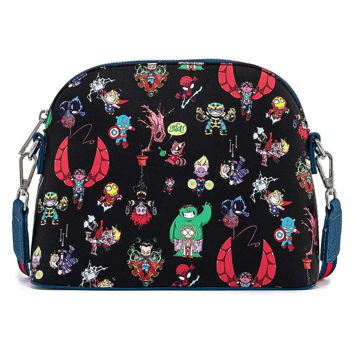 Loungefly x Marvel All Over Print Crossbody Bag (Multi, One Size)