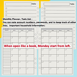 A5 6-Ring Planner kit with Planner Refill Inserts, Cash Pockets, Matched Labels, Christmas Gift Kit with Gift Box,Card and Pen 9.25 x 7.08'' (Harphia, 142B-Mint)