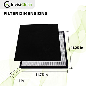 InvisiClean True Hepa Replacement Filter with Activated Carbon Prefilter - Compatible with InvisiClean Aura IC-5018 and Sensa IC-5120 Air Purifiers