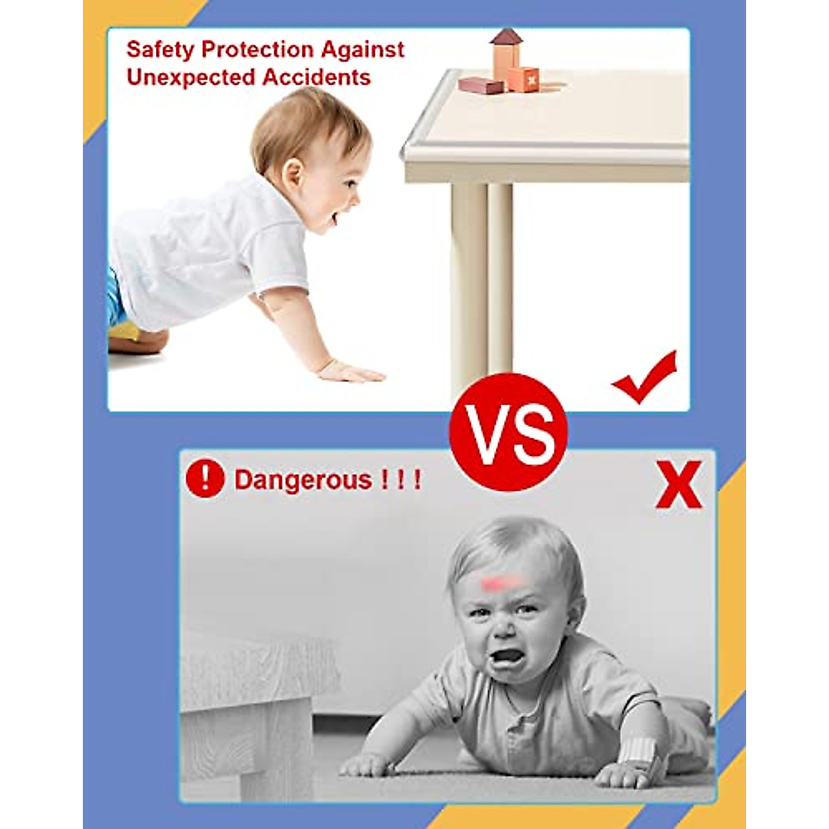 Baby Proofing, Edge Protector Strip Clear, Silicone Soft Corner Protectors with Upgraded Pre-Taped Strong Adhesive, 6.6ft(2M) for Sharp Corners of Cabinets, Tables, Drawers