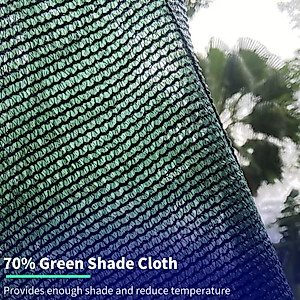 UCINNOVATE 6.5 x 10 FT Green Sunblock Shade Cloth for Plants，70% Sun Shade Mesh Tarp UV Resistant Shade Fabric Taped Edge with Grommets, Shade Screen Net for Patio Lawn Garden Greenhouse Kennel