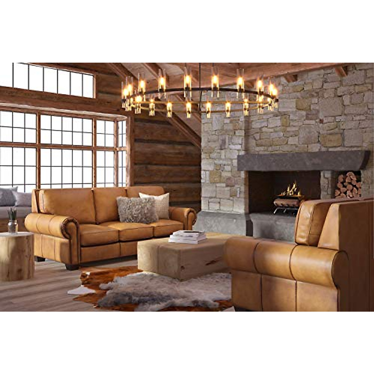 Valencia 100% Top Grain Hand Antiqued Leather Traditional Sofa