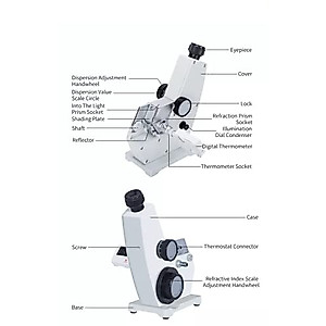 Abbe Refractometer Monochromatic Refractometer Digital Brix Refractometer Laboratory Optical Equipment WYA-2WAJ
