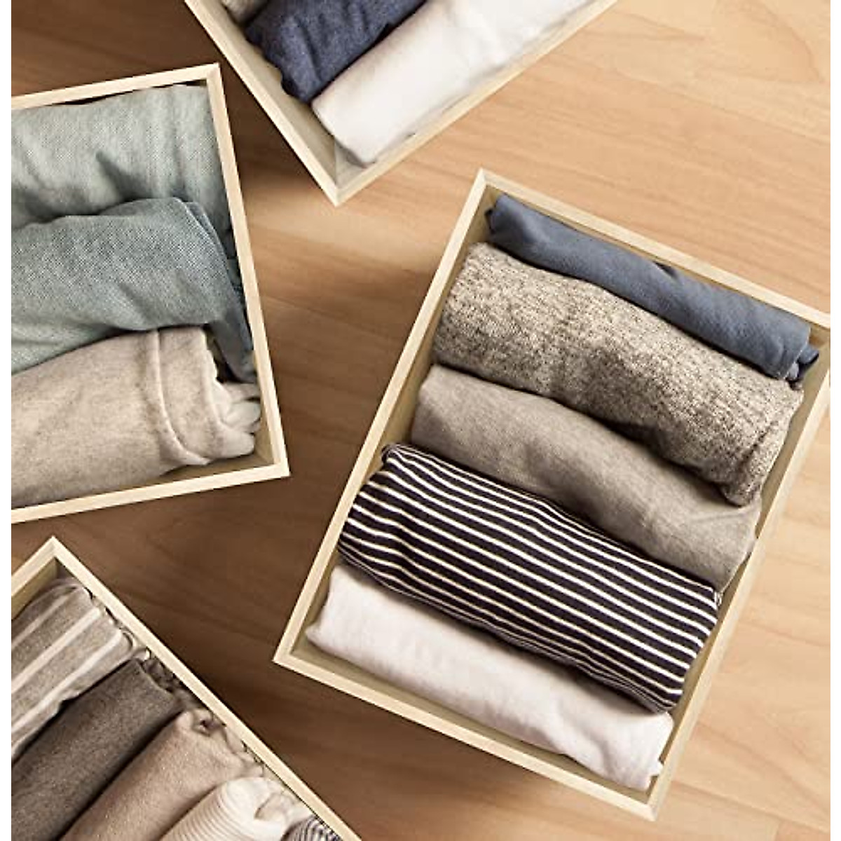 Sorbus Unfinished Wood Crates - Organizer Bins, Wooden Box for Pantry Organizer Storage, Closet, Arts & Crafts, Cabinet Organizers, Containers for Organizing (2 Pack)