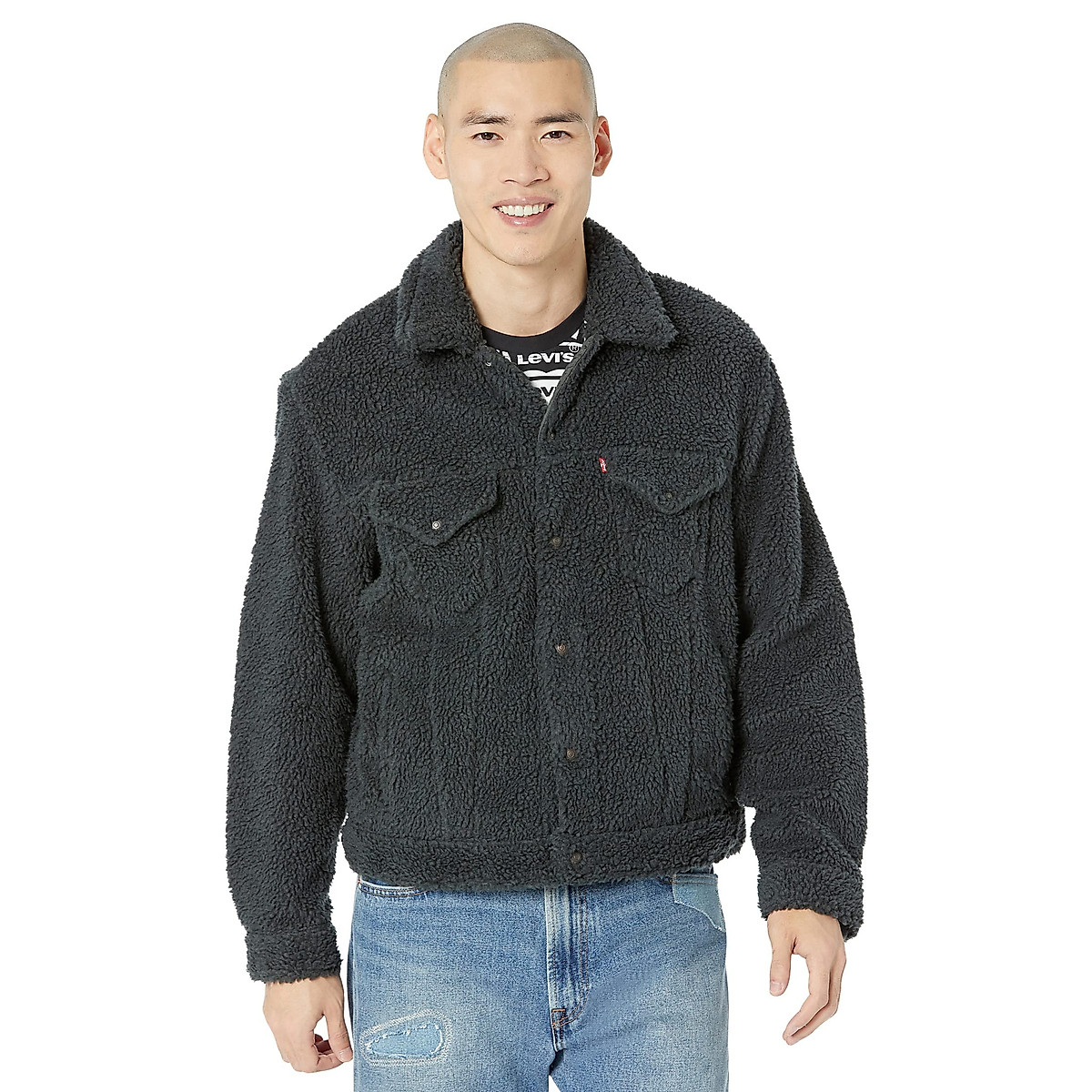 Levi's Men's Cozy Vintage Sherpa Trucker Jacket, Unexplored, Small