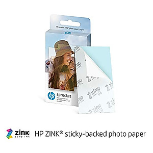 HP Sprocket Portable 2x3" Instant Color Photo Printer (Blush) Print Pictures on Zink Sticky-Backed Paper from your iOS & Android Device.