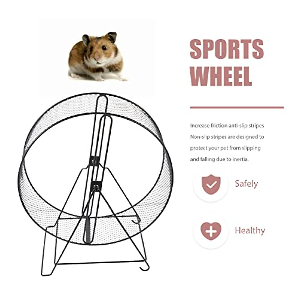 Balacoo Chinchilla Wheel Silent Hamster Exercise Wheels- Hamster Running Exercise Wheel- Hamster Running Wheels with Adjustable Stand for Hamsters Small Animals 10 Inch
