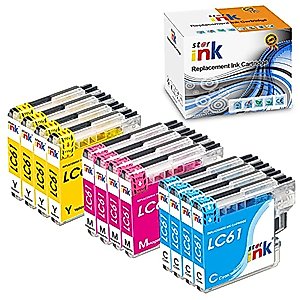 st@r ink Compatible Ink Cartridge Replacement for Brother LC61 LC65 LC-61 LC61Y LC61C LC61M LC61cl Work with MFC-495CW MFC-490CW MFC-6490CW MFC-6890CDW Printer(4 Cyan, 4 Magenta, 4 Yellow) 12 Pack