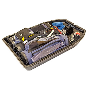 JEGS Rooftop Cargo Carrier for Car Storage - Large Roof Rack Cargo Carrier - Heavy Duty Weatherproof Storage - Made in USA - 18 Cubic Ft - 110 Lb Capacity - Aero Hard Shell Cargo Carrier