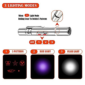 Laser Pointer for Cats Dogs, Cat Laser Toy, Interactive Cat Toys for Indoor Cats Dogs, Red Lazer Pointer Kitten Toys,Cat Laser Pointer Laser Light for Cats USB Rechargeable