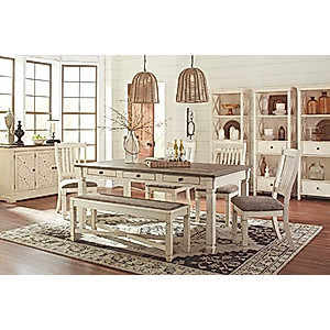 Signature Design by Ashley Bolanburg Upholstered Dining Room Chair, 2 Count, Antique White