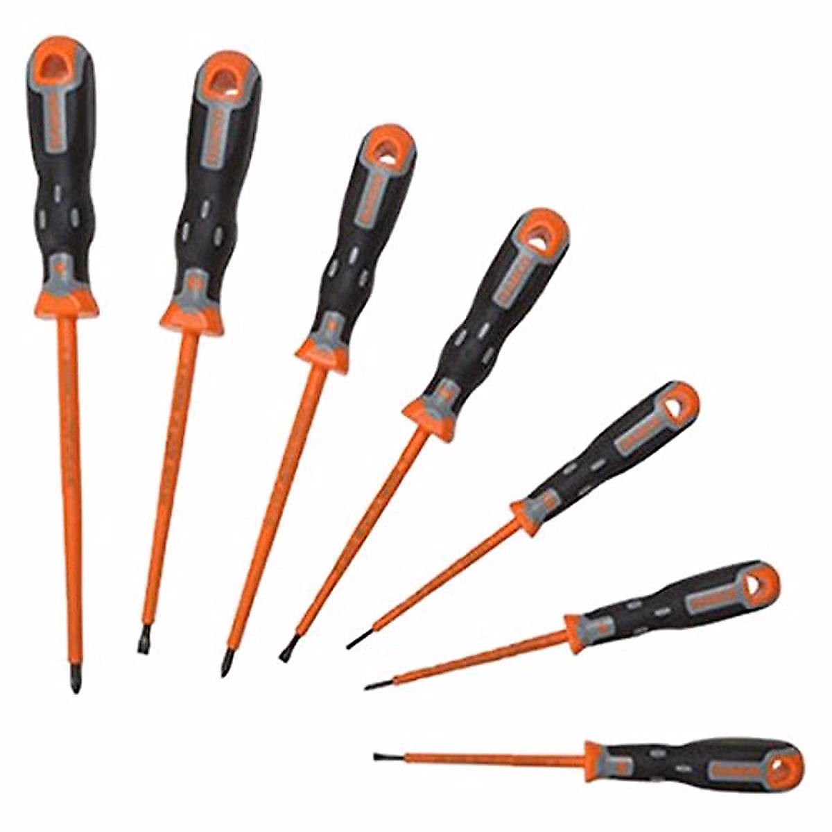 Bahco 202.032 Tekno+ VDE Insulated Safety Screwdriver Set, 7 Pieces