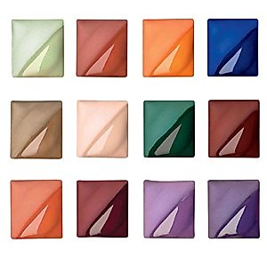 AMACO Velvet Semi-Translucent Underglaze Set 3, Assorted Color, Set of 12