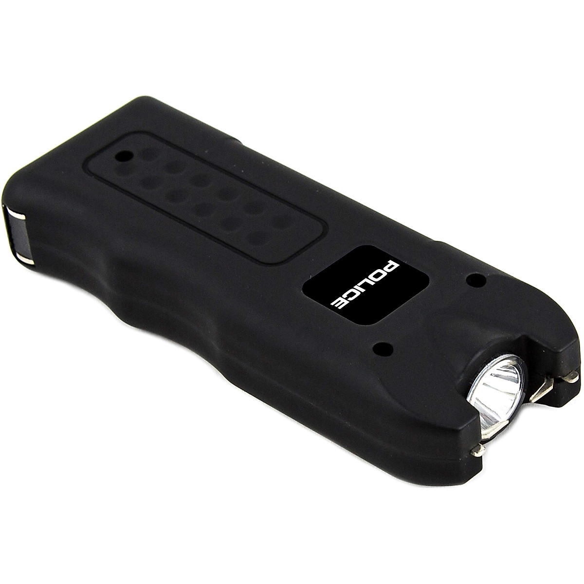 POLICE 628 Stun Gun with LED Flashlight and Siren Alarm, Black