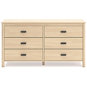 Signature Design by Ashley Cabinella Casual 6-Drawer Dresser with Safety Stop, Light Brown