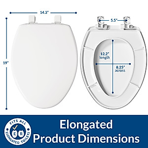 BEMIS 7300SLEC 346 Toilet Seat will Slow Close and Removes Easy for Cleaning, ELONGATED, Biscuit/Linen