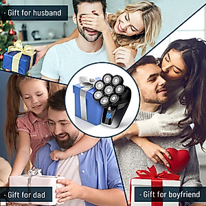 Bsotena Electric Razor for Men, 8D 6-in-1 Head Shavers for Bald Men Wet and Dry, Mens Grooming Kit, Mens Shavers Electric Cordless Rechargeable Waterproof Trimmer Td-002