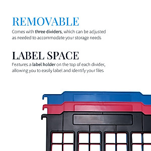 Advantus File and Folder Dividers, 3-Count, Red/Blue/Black (50912)