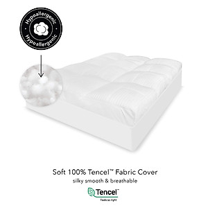 SensorPedic Tencel Mattress Topper, Twin, White