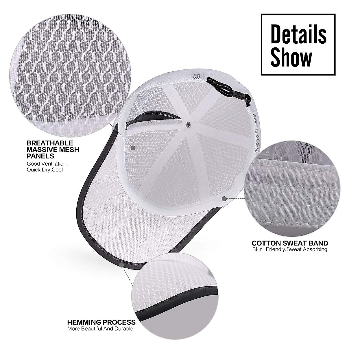 ELLEWIN Unisex Breathable Quick Dry Mesh Baseball Cap Sun Hat Tennis Cap