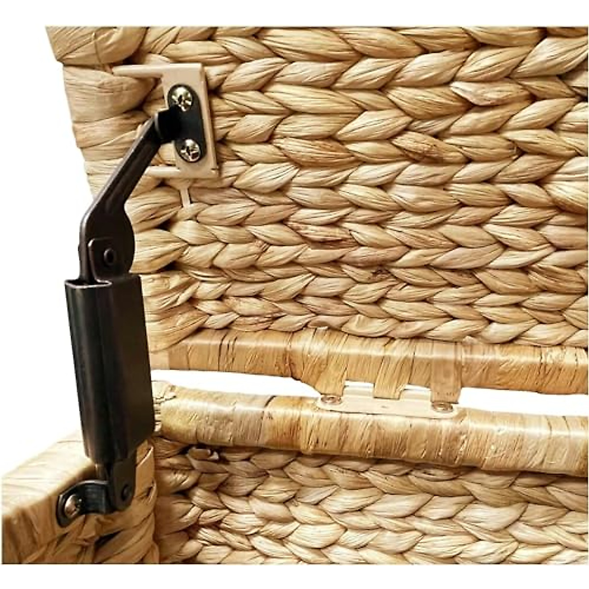 eHemco Heavy-duty Water Hyacinth Wicker Storage Trunk with Metal Frame, 30 by 17.5 by 17.5 Inches, Natural
