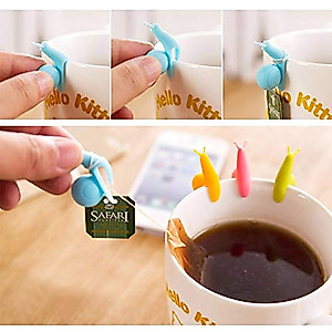 10pcs Cute Snail Shape Silicone Tea Bag Holder Cup Mug Candy Colors Gift Set