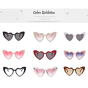 ZYApril Love Heart Shaped Sunglasses for Women - Vintage Cat Eye Mod Style Retro Glasses as Birthday Gifts