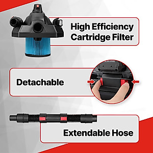 Shop-Vac 20V Cordless Wet/Dry Vacuum, 3-in-1 Portable Shop Vacuum Cleaner, Detachable Blower, Battery and Charger Included, Ideal for Jobsite, Garage, Car & Workshop