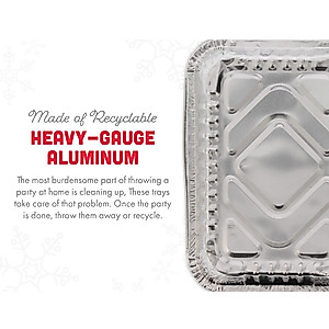 Gia's Kitchen Aluminum Pans with Lids, Set of 12 Christmas Tins - Heavy Duty Foil Pans with Lids, Ideal for Leftovers, Holiday Cookie Gifts - Assorted Traditional Foil, Rectangular (24 Piece Set)
