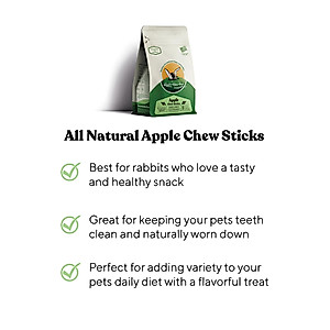 Rabbit Hole Hay - All Natural Apple Chew Sticks for Small Pets - 5 lb - Bulk Healthy Chew Treats