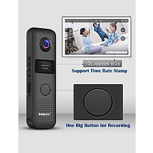 BOBLOV C18 WiFi Small Body Camera, 32GB Outdoor Body Camera, 1296P Mini Camera Body Worn Camera with OLED Screen 3.5 Hours 1080P Recording Support WiFi One Big Button for Recording