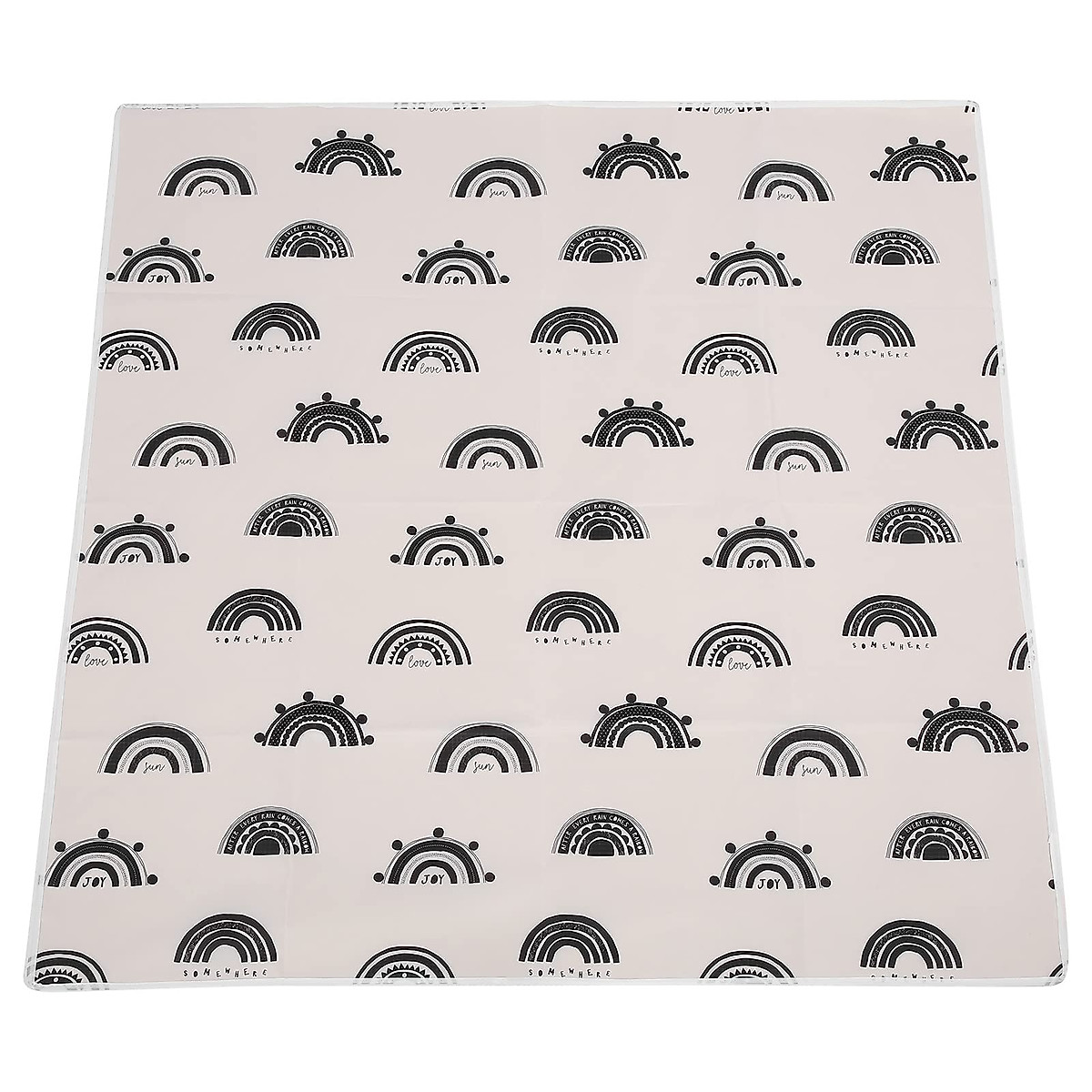 Luroze Splat Mat, Anti-Slip Waterproof Cartoon Pattern Portable Foldable Baby Highchair Floor Mat with Silicone Spots, Temperature Resistance Toddler Splash Place Art Craft for High Chair Play Picnic