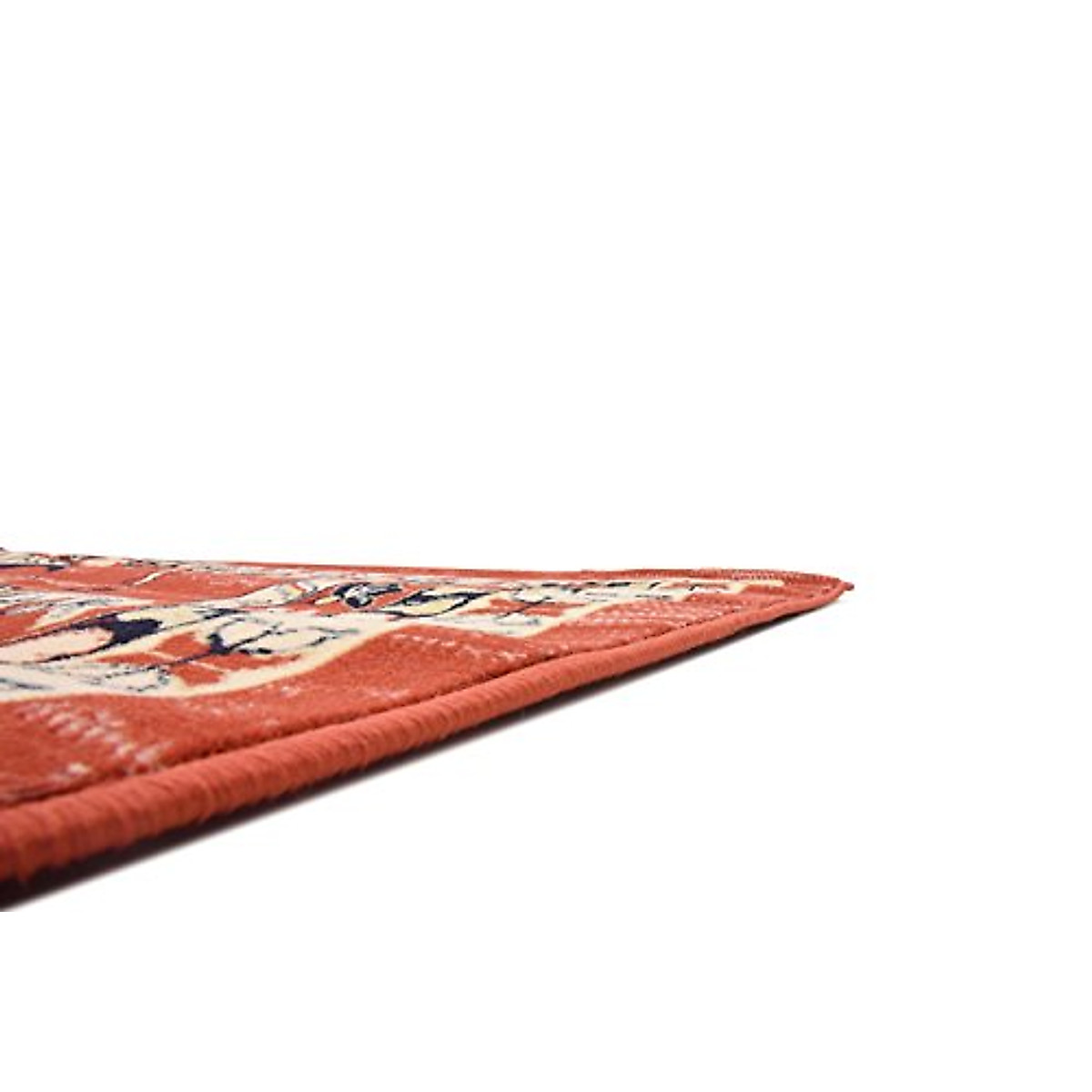 Unique Loom Taftan Collection Border Geometric Tribal Inspired Design Area Rug, 7 ft x 10 ft, Terracotta/Ivory